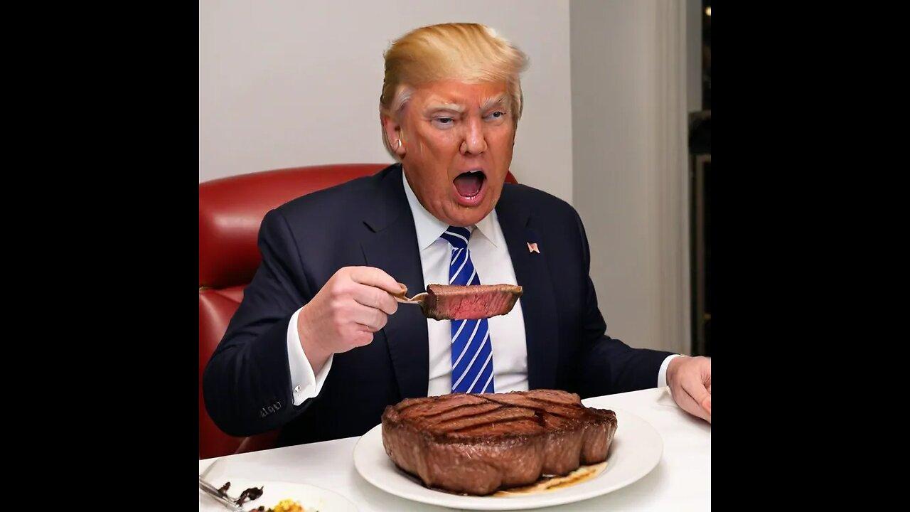 AI art: Donald Trump eating a steak 🥩 - One News Page VIDEO