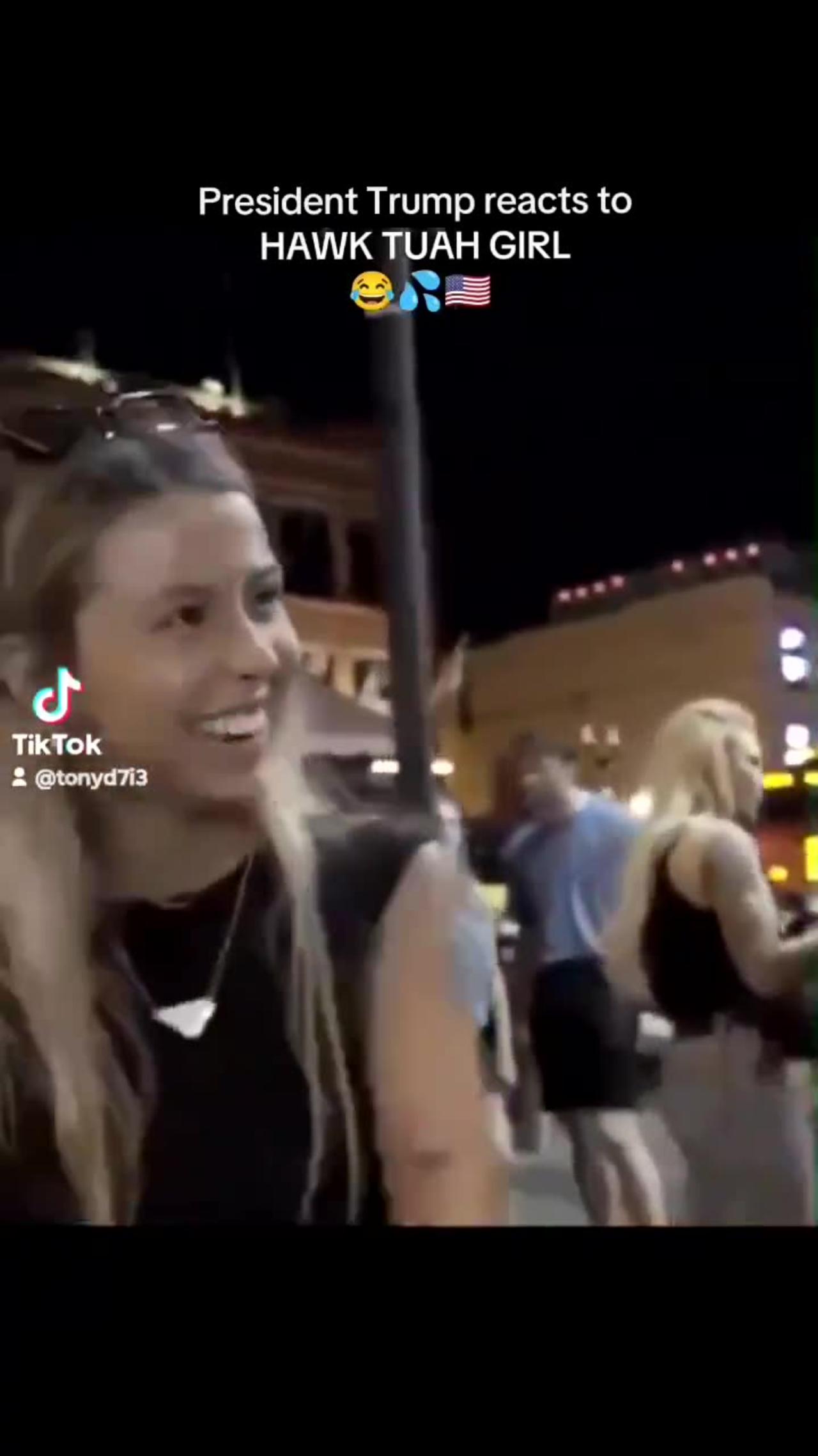 Trump Reacts to HAWK TUAH! - One News Page VIDEO