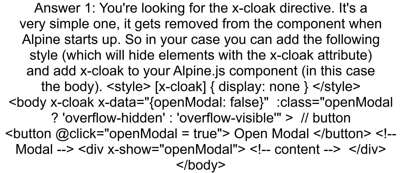 How to prevent alpinejs modal from showing every - One News Page VIDEO