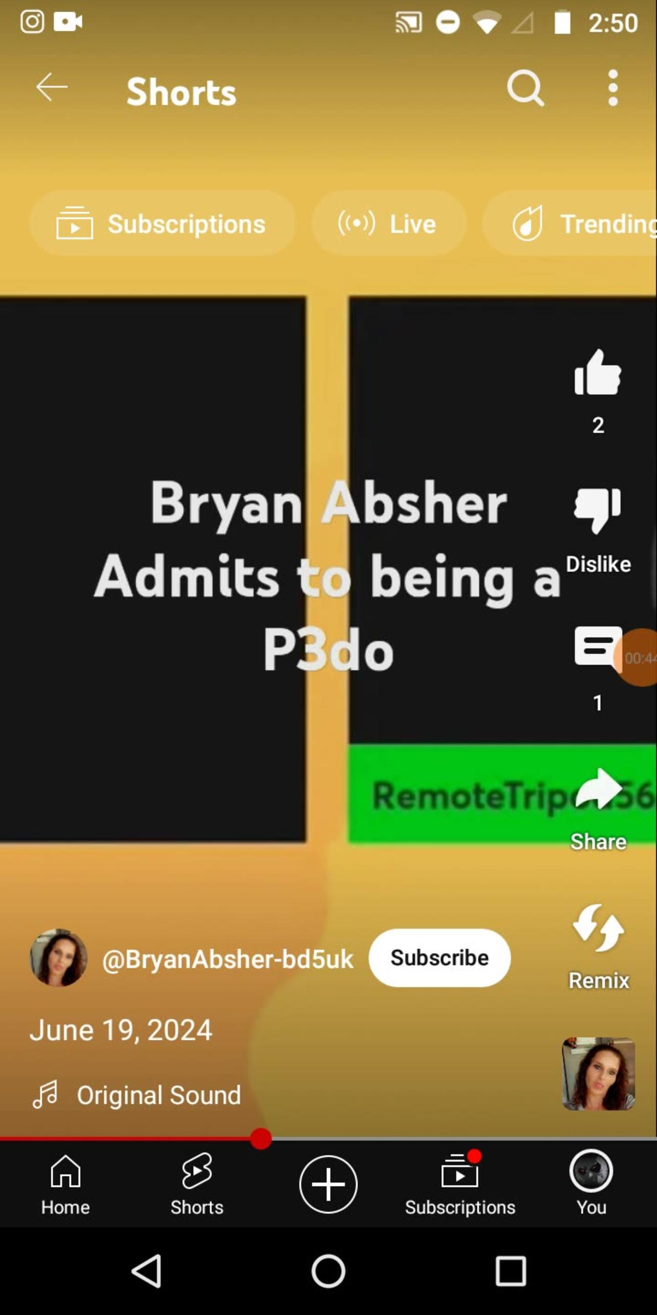 Bryan Asbner Admitting to Pedophilia - One News Page VIDEO
