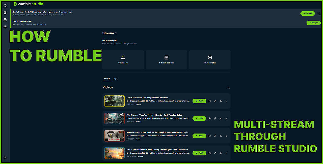 How to Rumble - How to Multi-Stream Through - One News Page VIDEO