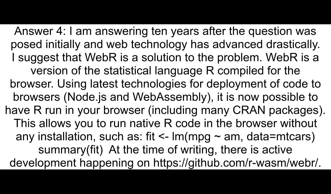 Is there a way to run R code from JavaScript - One News Page VIDEO Is there a way to run R code from JavaScript - One News Page VIDEO