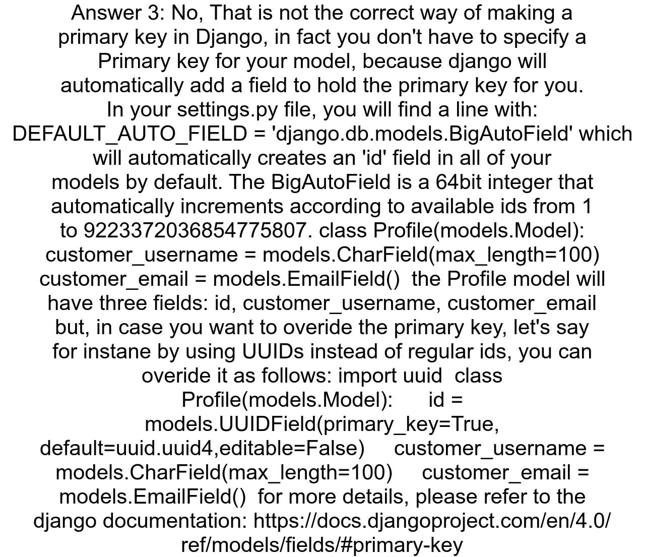 Is this the correct way of making primary keys - One News Page VIDEO