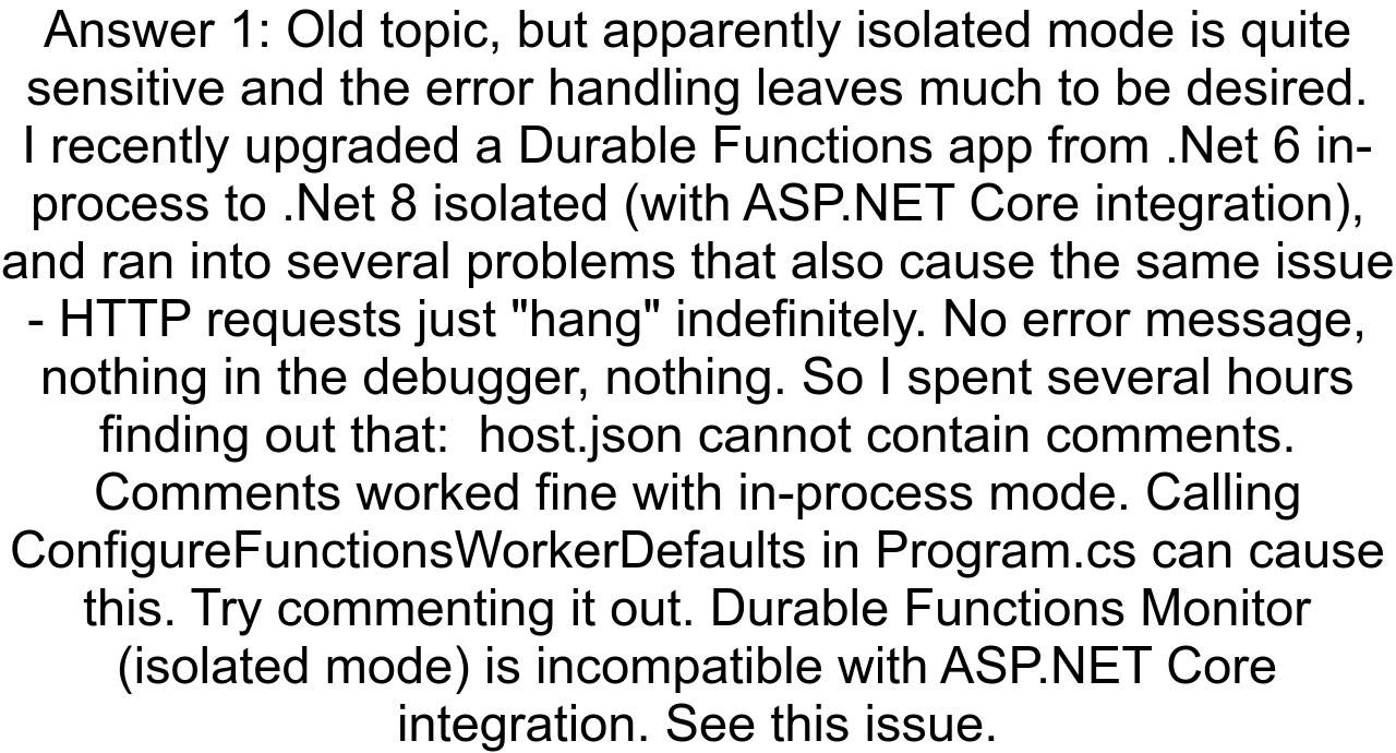 Isolated Function App not responding to HTTP - One News Page VIDEO