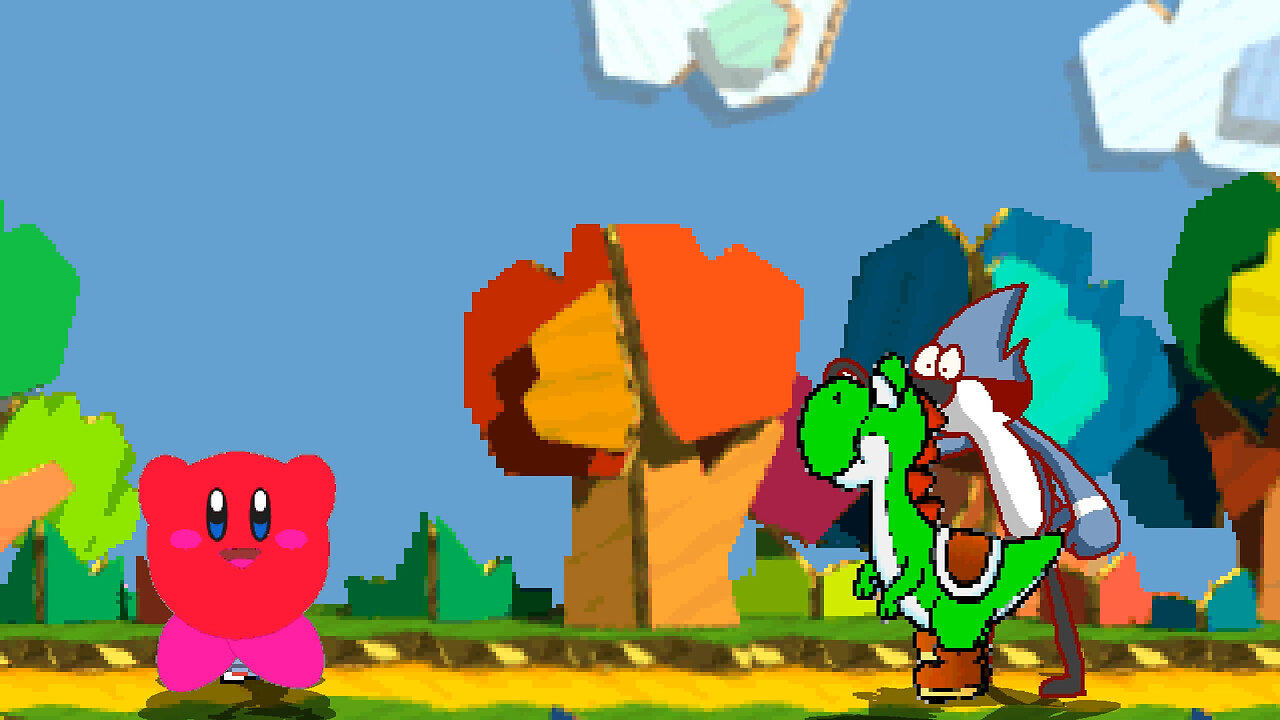 MUGEN - Kirby & Danny Phantom vs. Yoshi - One News Page VIDEO