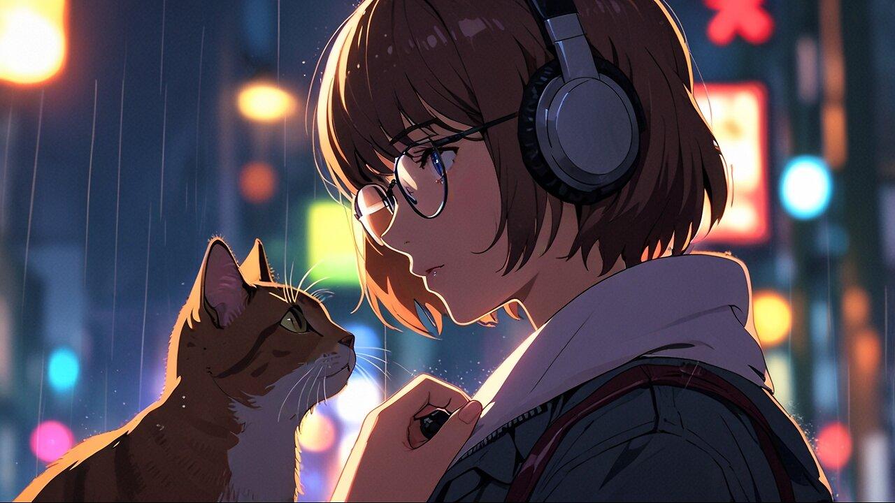 lofi cat and girl Relax music - One News Page VIDEO