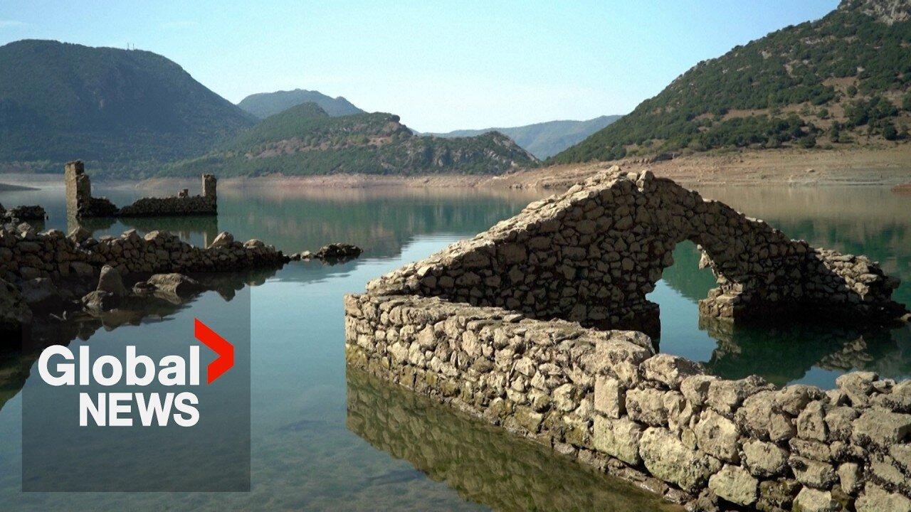 Sunken village of Kallio emerges in Greece as - One News Page VIDEO
