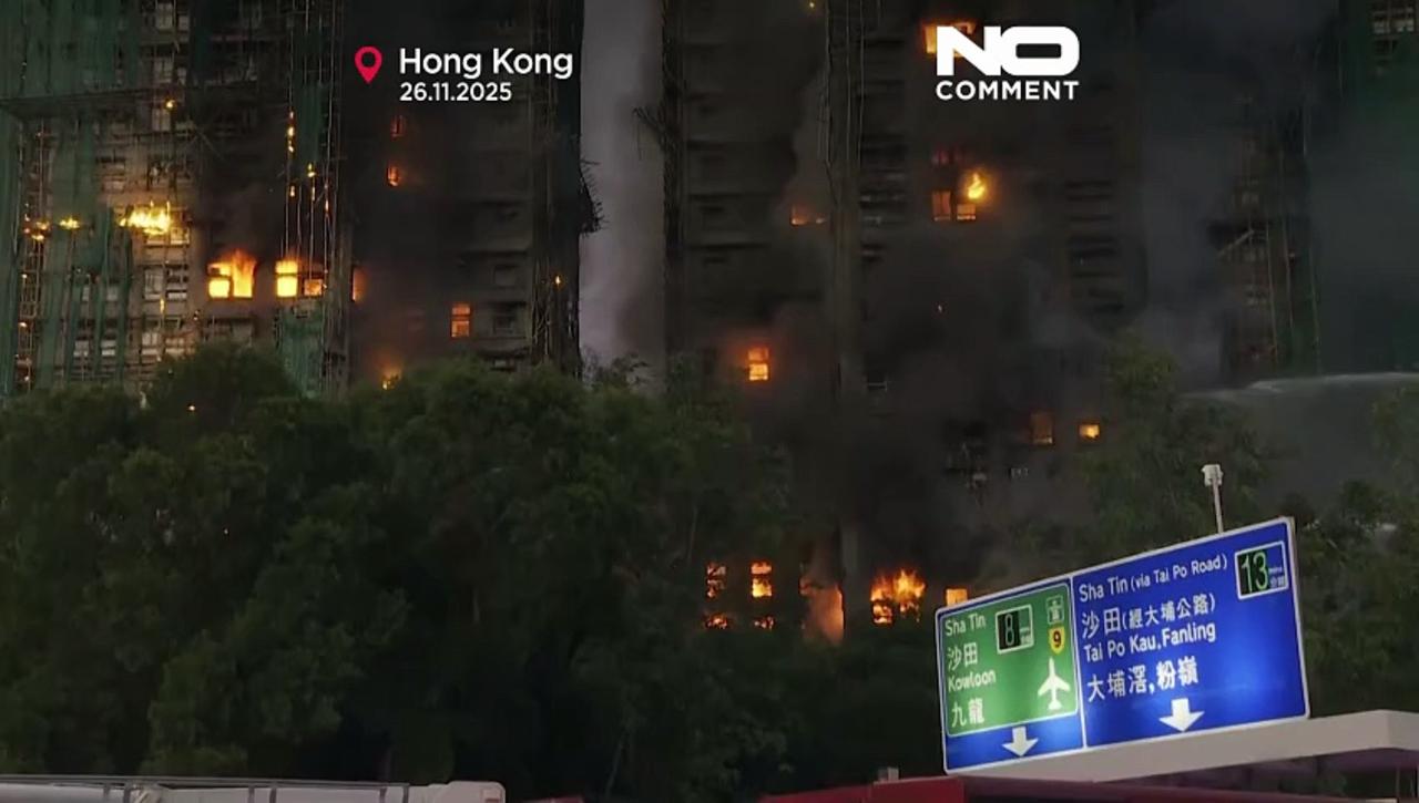 High-rise fire in Hong Kong's Tai Po district - One News Page VIDEO