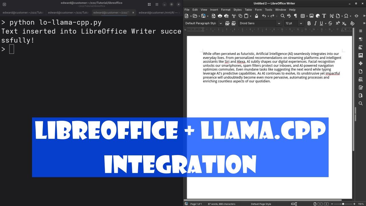 How to Use AI Inside LibreOffice with Llama.cpp - One News Page VIDEO