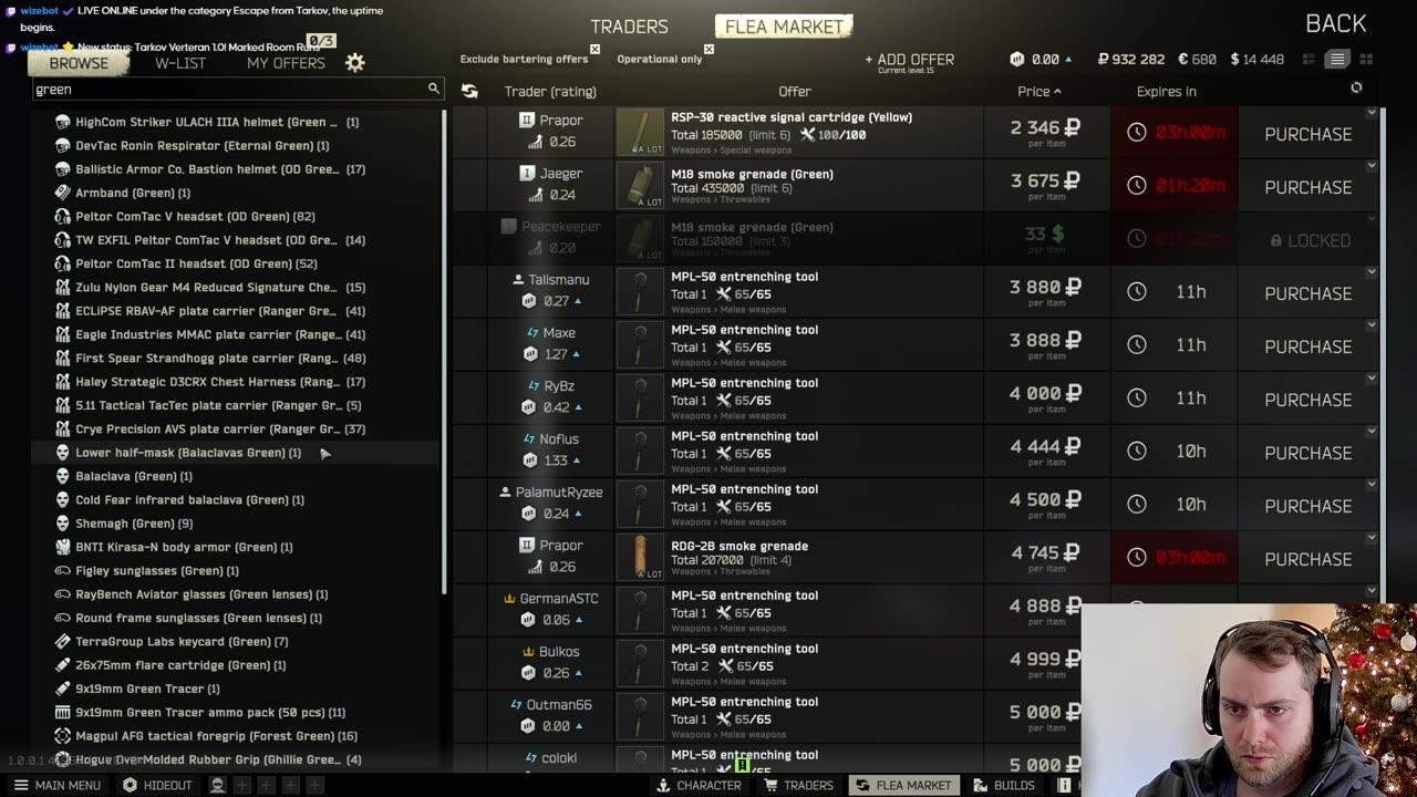 Tarkov Verteran 1.0! Marked Room Runs - One News Page VIDEO