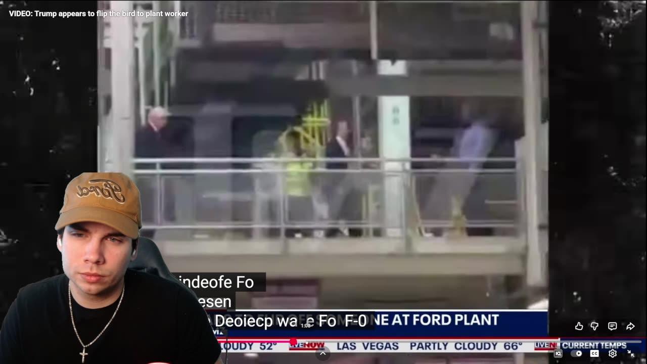 NEW FOOTAGE OF TRUMP FLIPPING OFF FORD WORKER - One News Page VIDEO